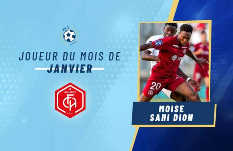 Ligue 2 - Moïse Sahi Dion (Annecy) élu joueur du mois de janvier sur ...